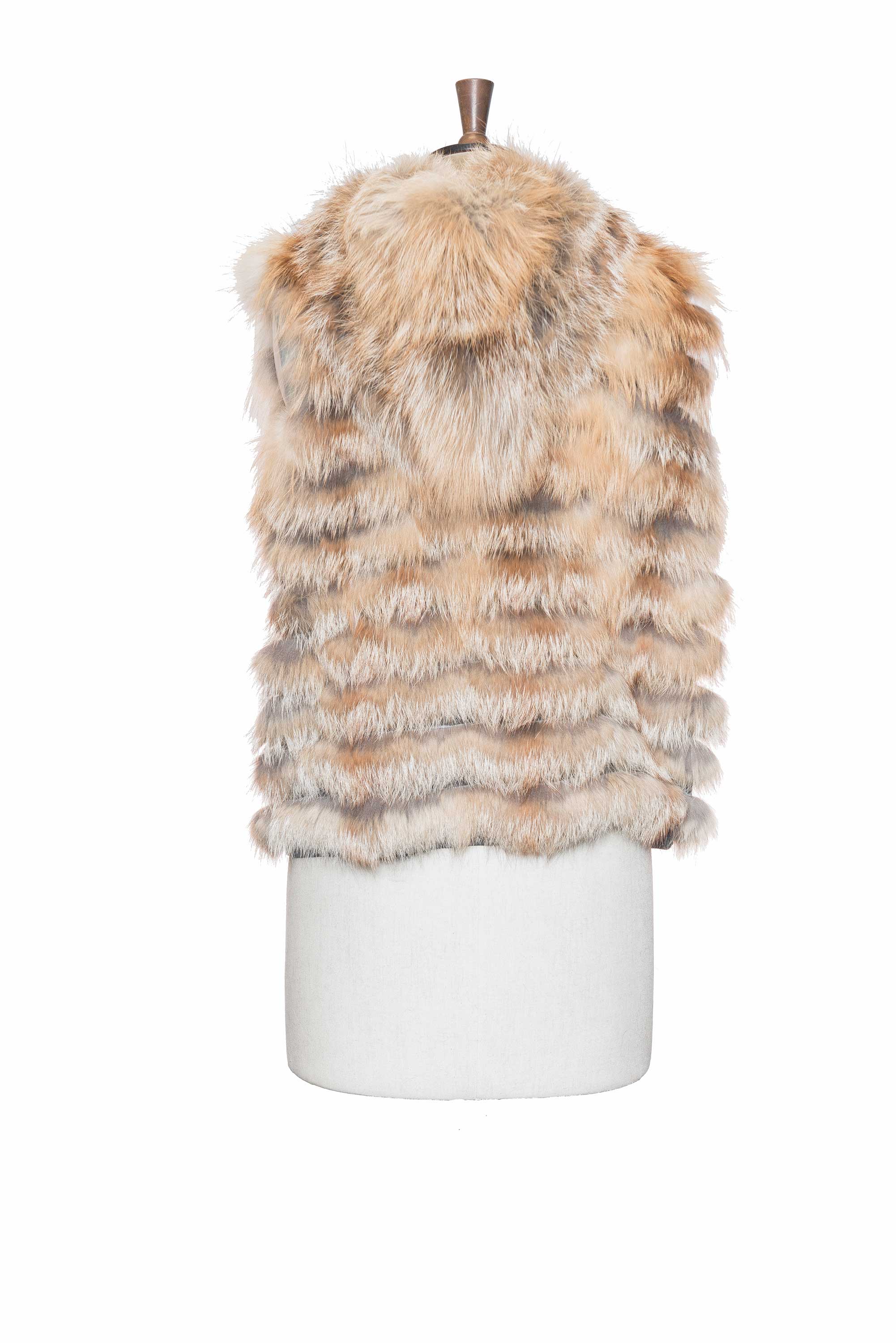 Red Fox Gilet with Hood - Thalia Furs